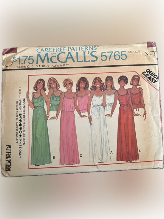 McCall's | Art | New Vintage Mccalls 5765 Dress Top Versions Uncut ...